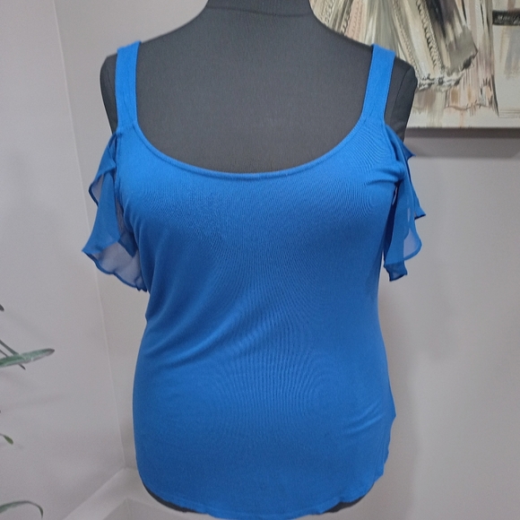 Thalia Sodi | Tops | Plus Size Thalia Sodi Royal Blue Sheer Open ...